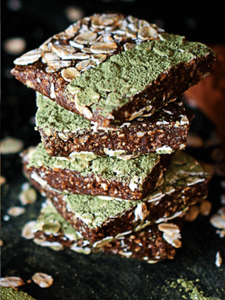 Chocolate Matcha Oat Bars | Plant-Based Recipes by Ashley Madden