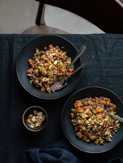 Healthy Vegetable "Fried" Rice | Plant-Based Recipes by Ashley Madden